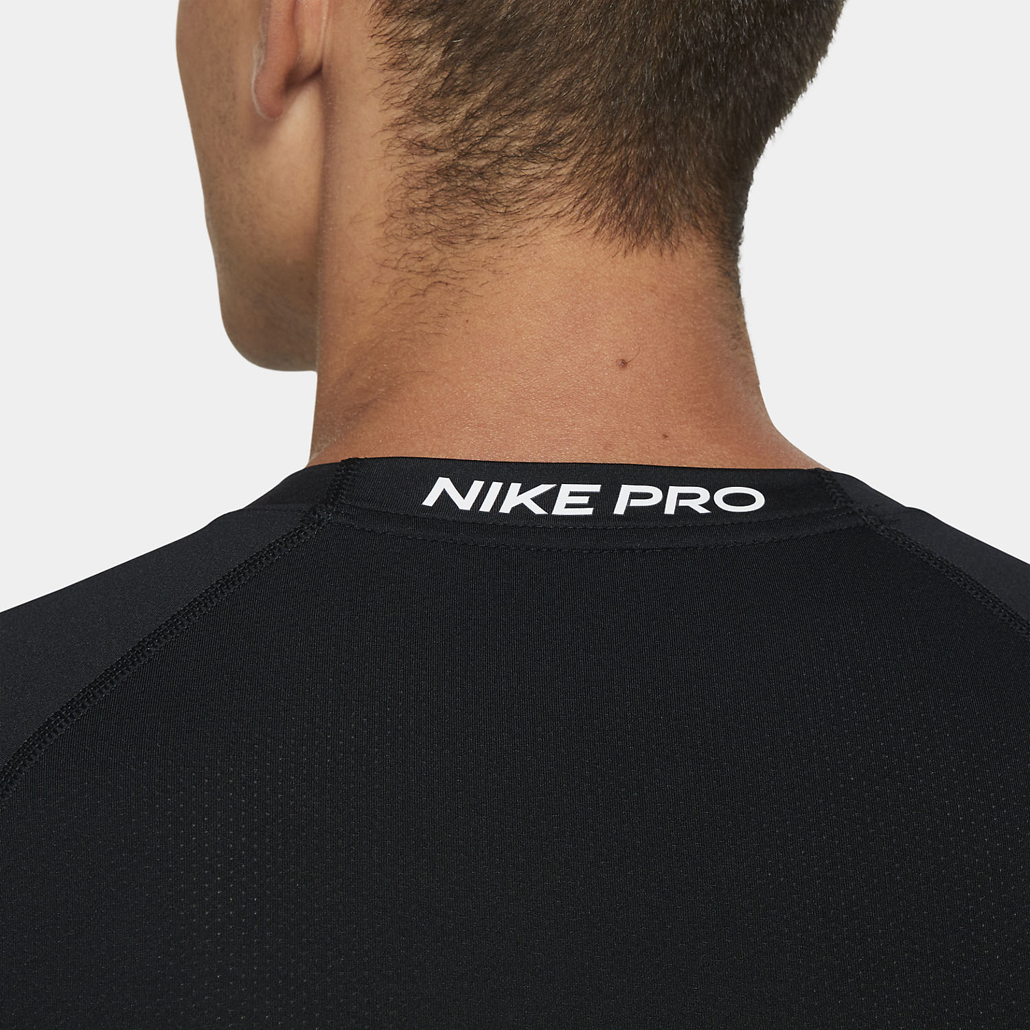 Nike Pro Logo Camiseta de Tenis Hombre - Black/White