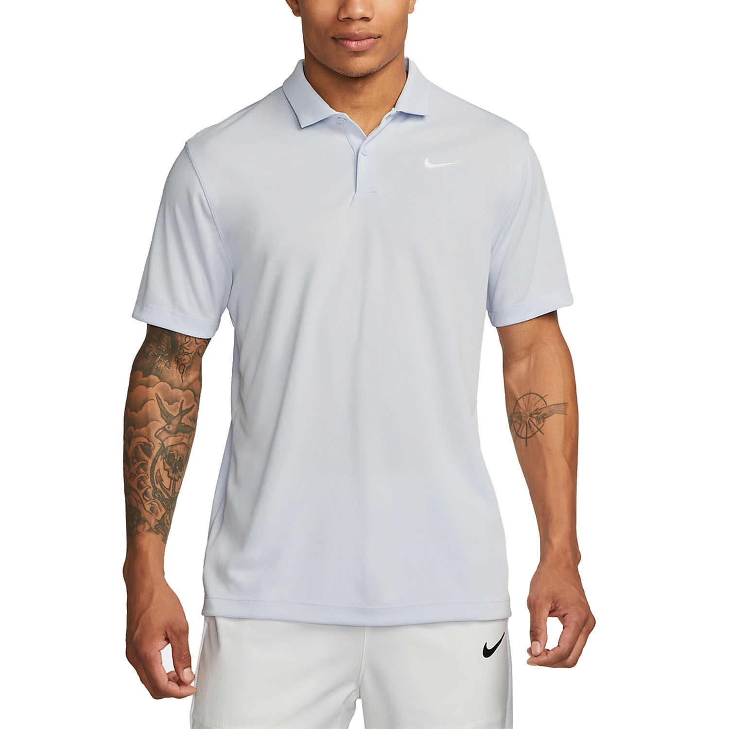 Nike Dri-FIT Solid Logo Men's Tennis Polo - Rush Fuchsia/White