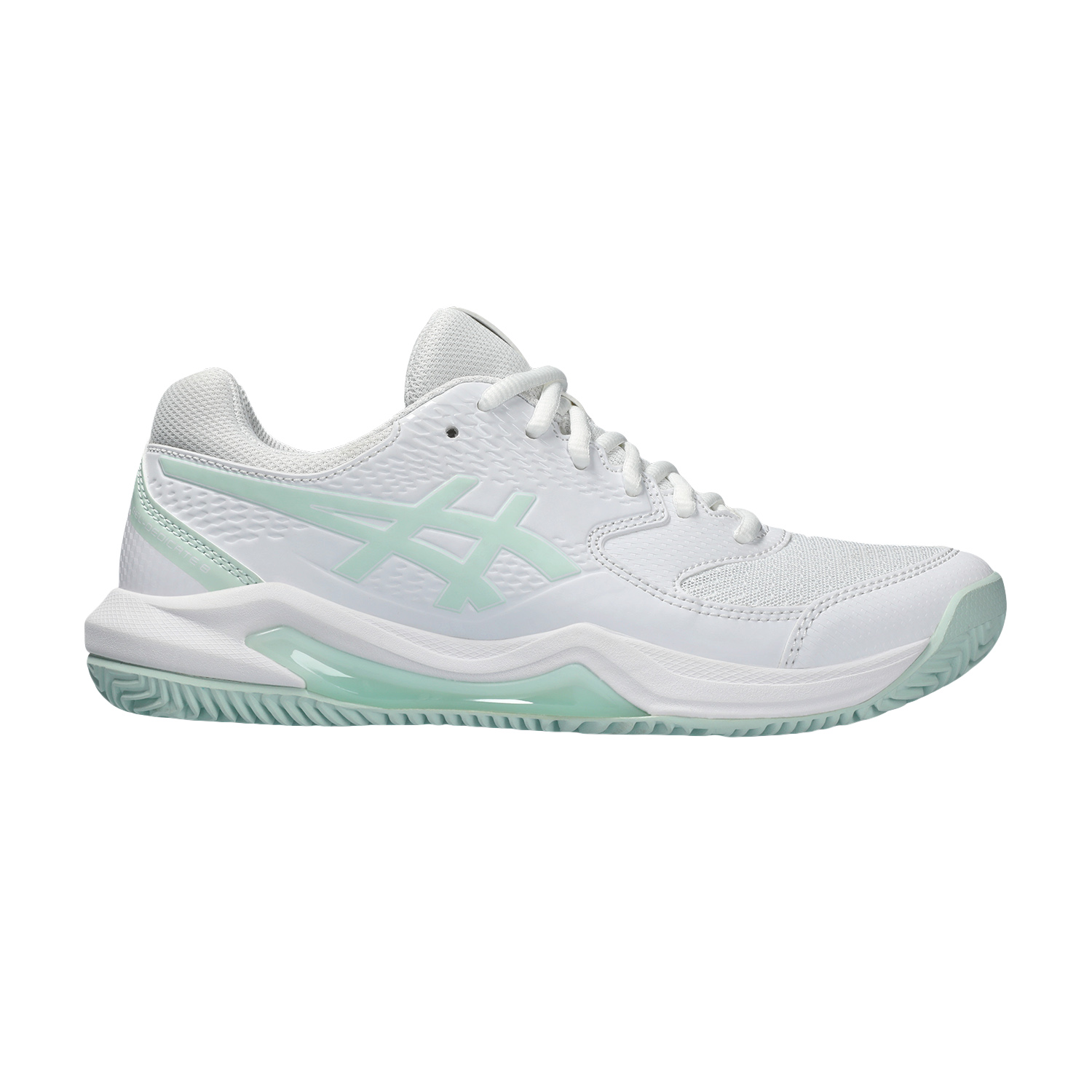 Asics Gel Dedicate 8 Clay Women's Tennis Shoes - White/Pale Blue