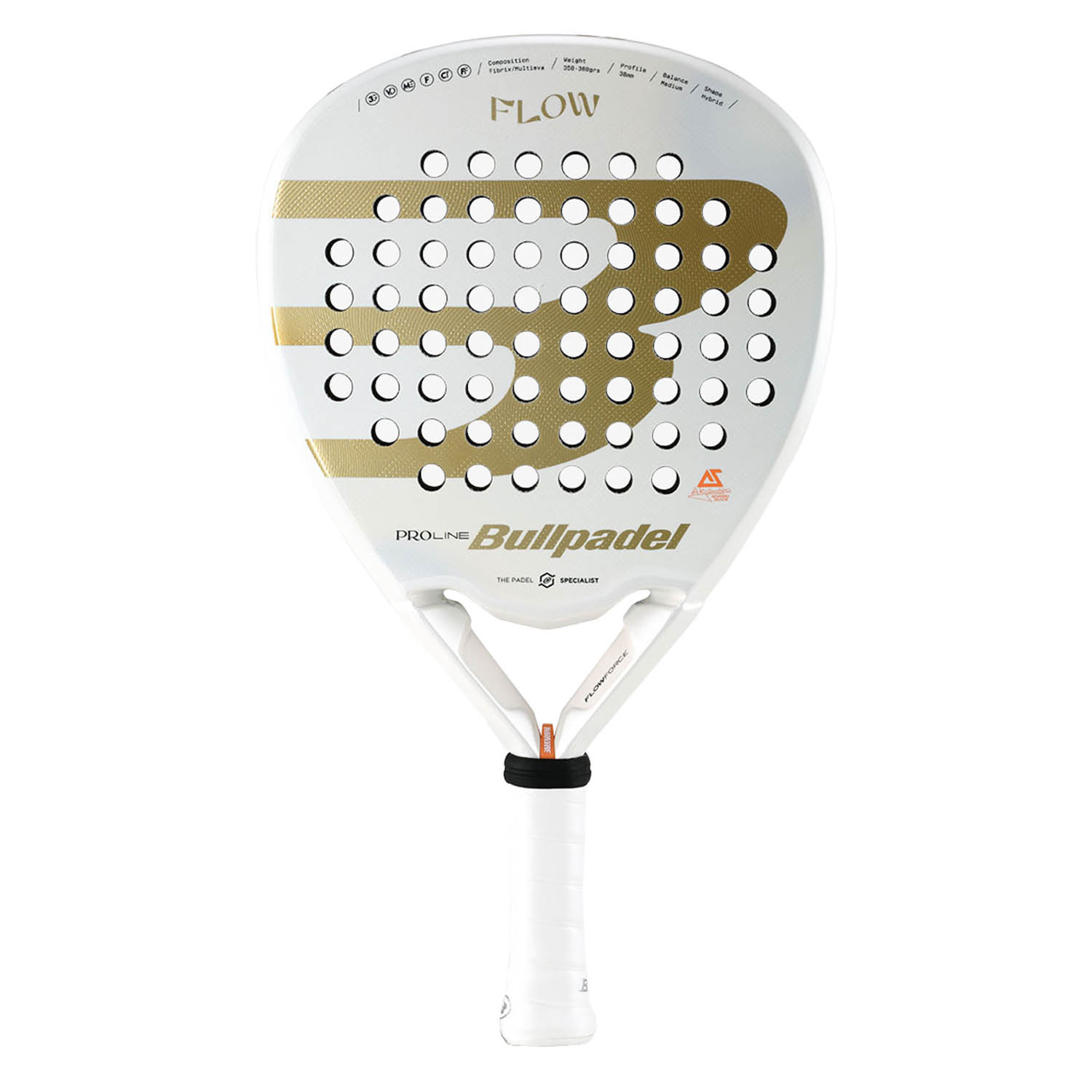 Bullpadel Flow W Padel Racket - White/Gold