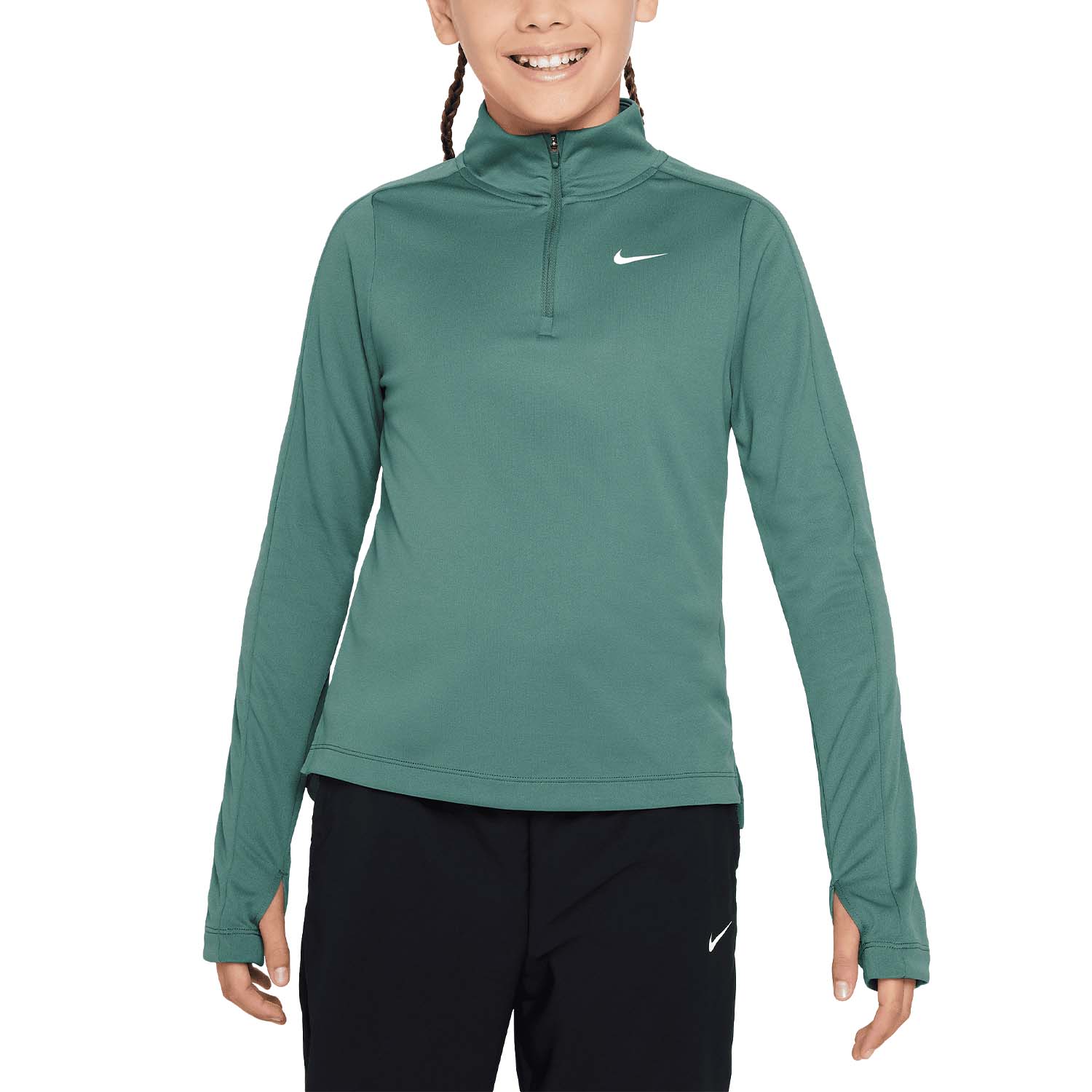 Nike Dri-FIT Girl's Tennis Shirt - Bicoastal/White