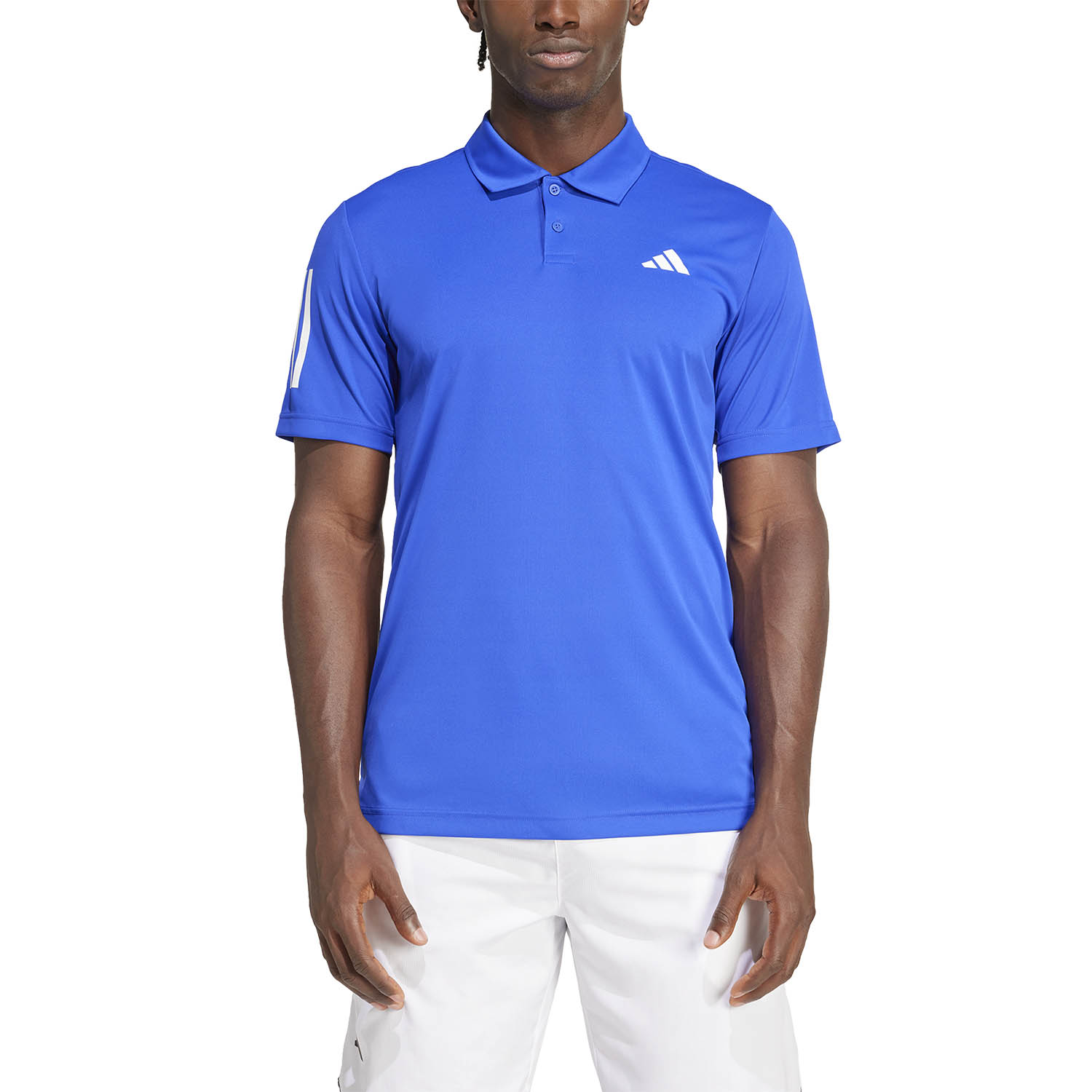 adidas Club 3 Stripes Men's Tennis Polo - Lucid Blue