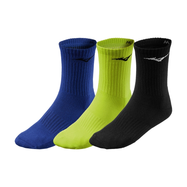 Mizuno Drylite x 3 Tennis Socks Black Evening Primrose